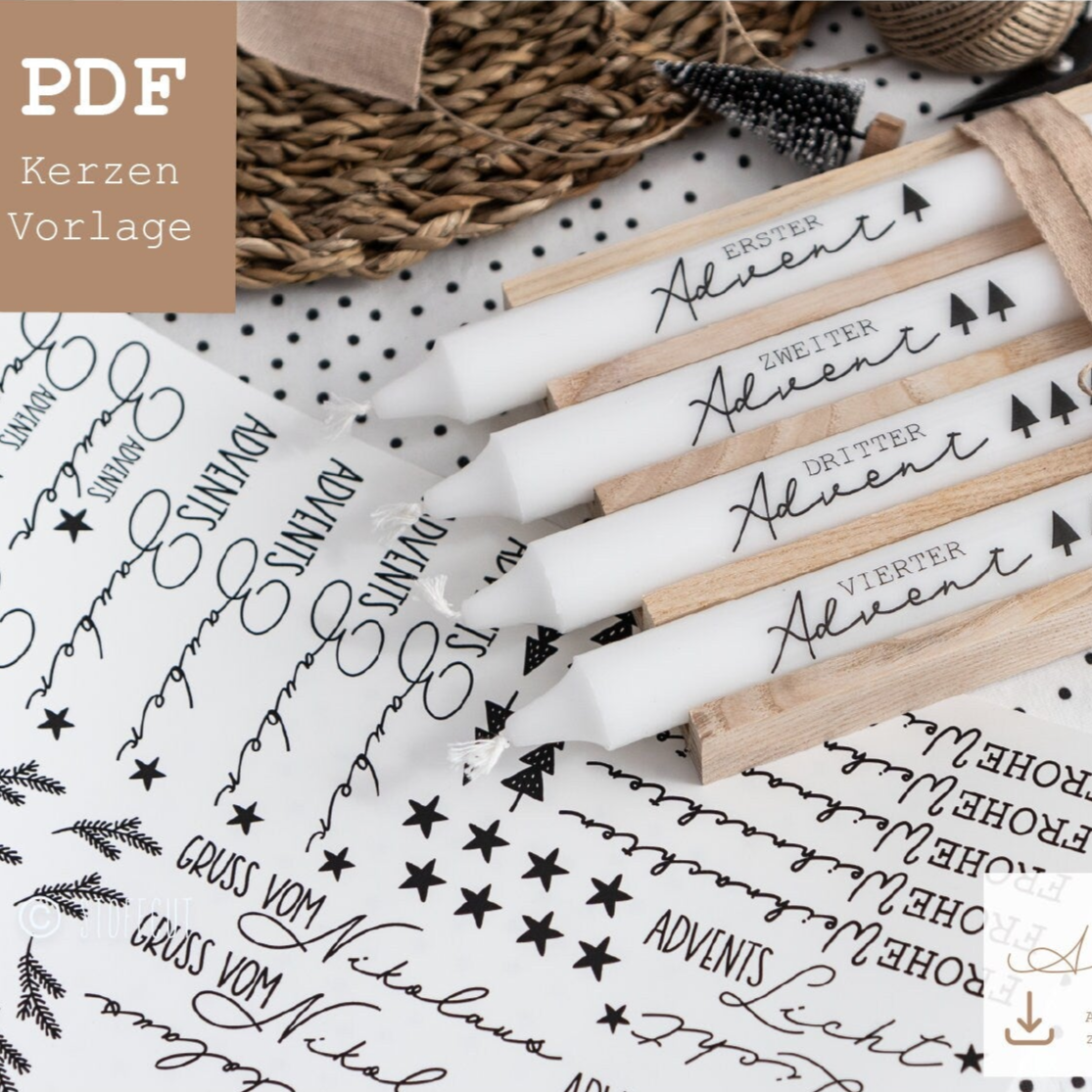 PDF Vorlage ADVENT zum Selberausdrucken A4 – StoffCut